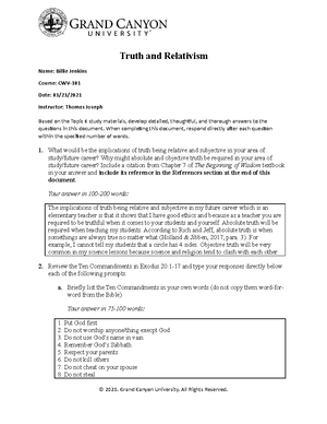 CWV-301 Topic 3 Discussion Question 1 - Topic 3 DQ 1 The Christian ...