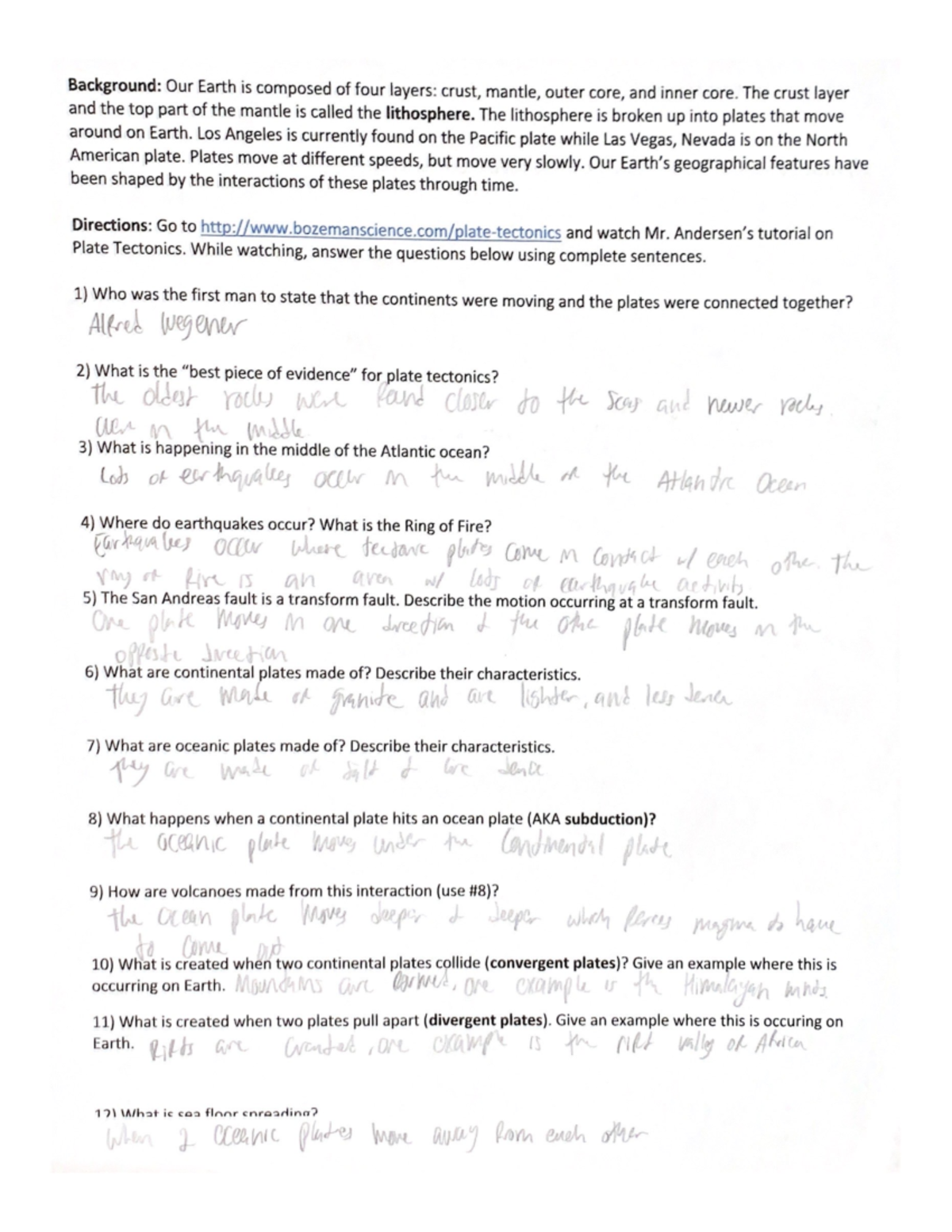 Plate Tectonics Web Tutorial - ES 2013 - Studocu