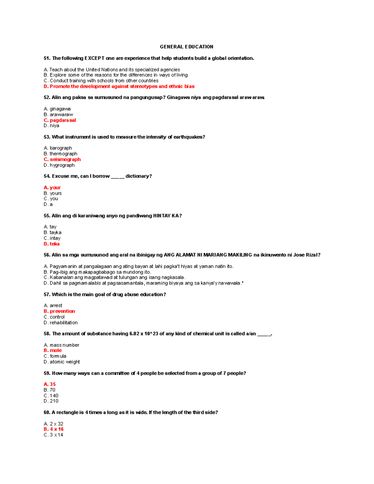 Set B Part 2 - The act, process, art, or technique of describing or ...