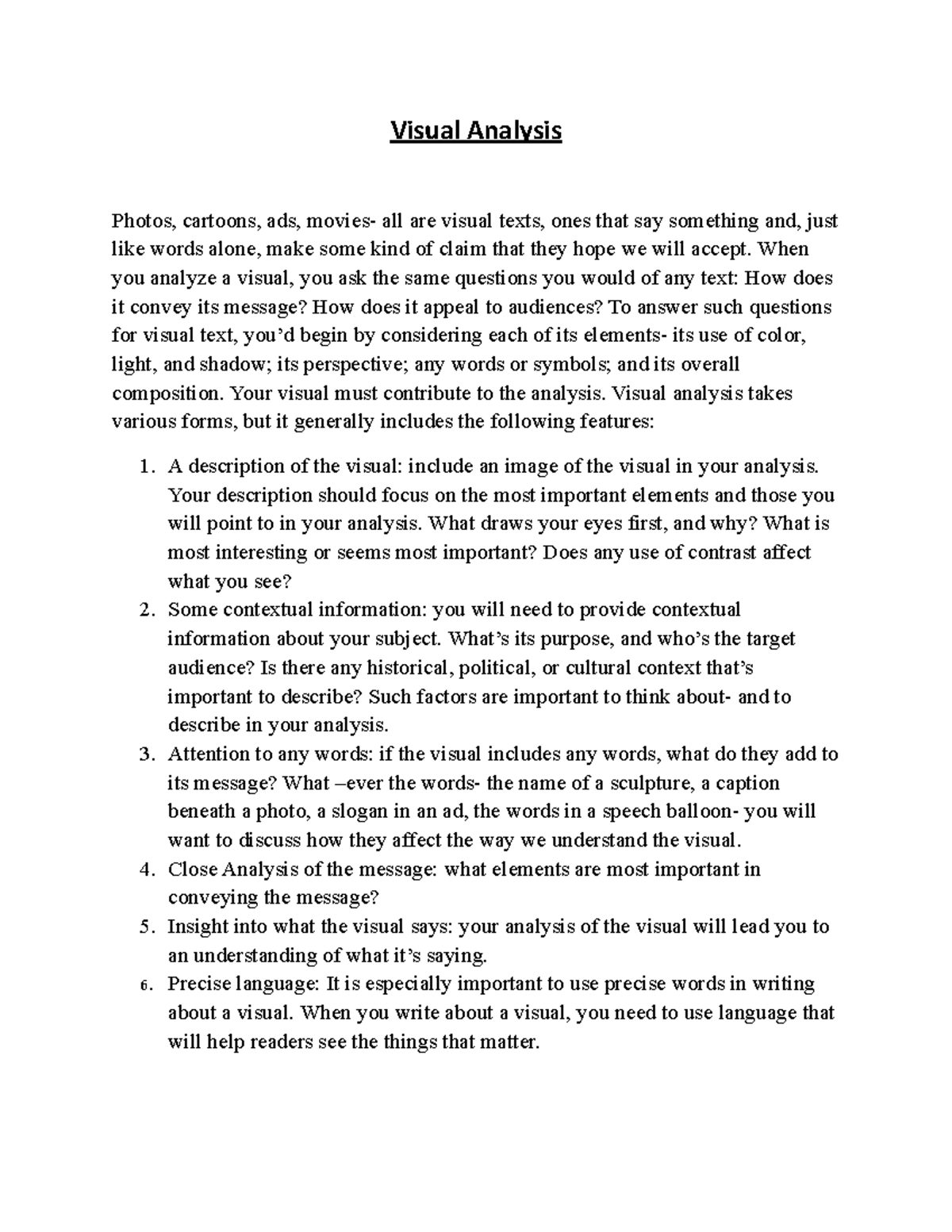 Visual Analysis - IN CLASS NOTES - Visual Analysis Photos, cartoons ...