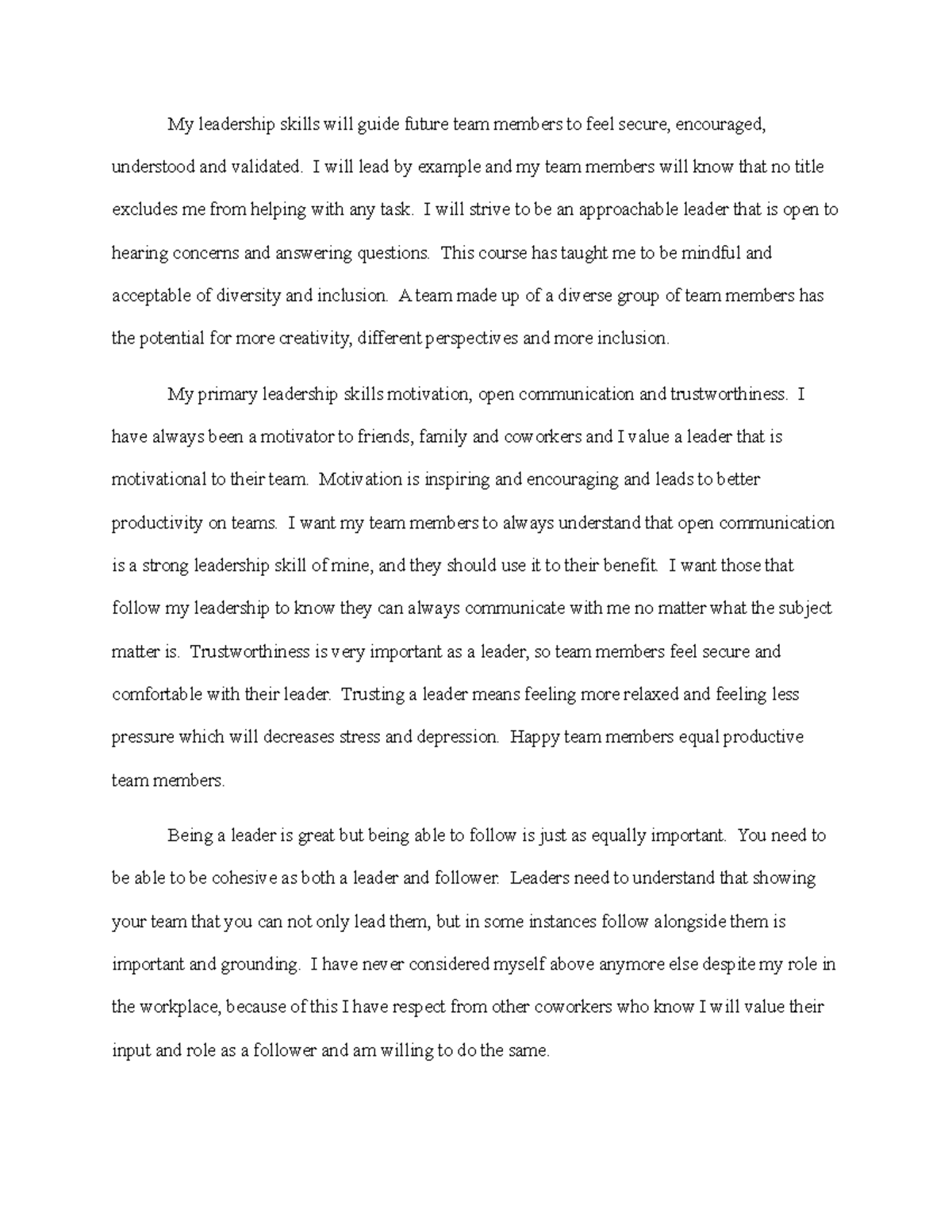 8 2 Project 2 Statement of Leadership - My leadership skills will guide ...