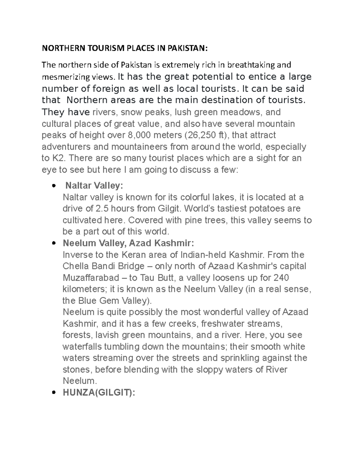 Northern Tourism Places IN Pakistan - NORTHERN TOURISM PLACES IN ...