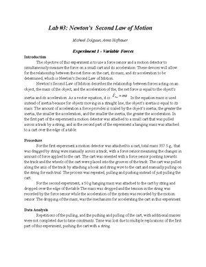 Physics lab report 2 - measuring the acceleration of gravity - Lab #2 ...