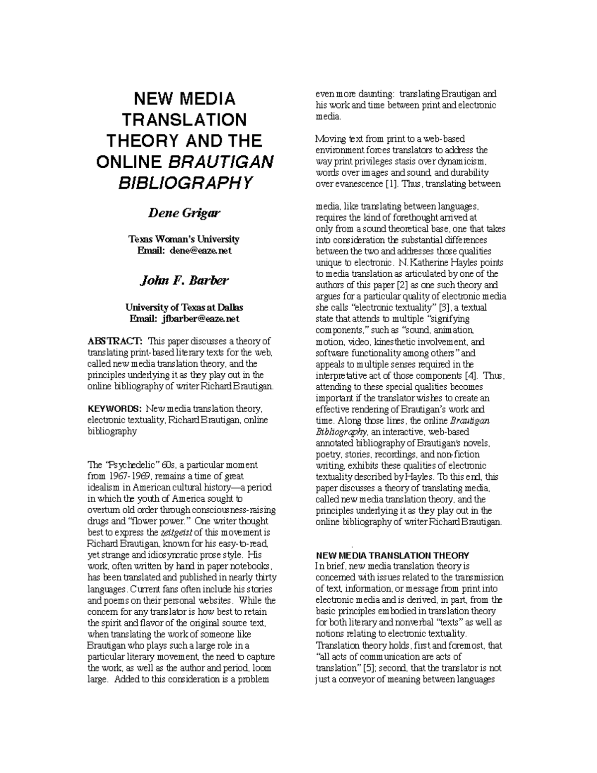 Document - read detail - NEW MEDIA TRANSLATION THEORY AND THE ONLINE ...