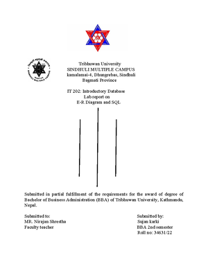 DBMS LAB Report Format - BIM 4th Semester Database Management System Lab Report Guidelines First ...