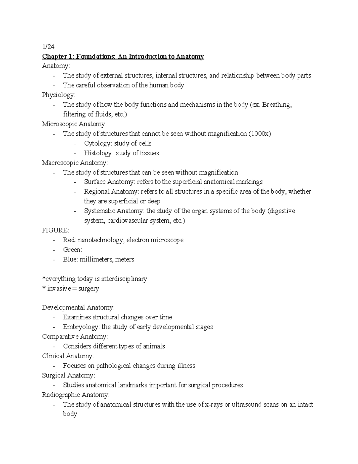 Anatomy Notes - 1/ Chapter 1: Foundations: An Introduction to Anatomy ...