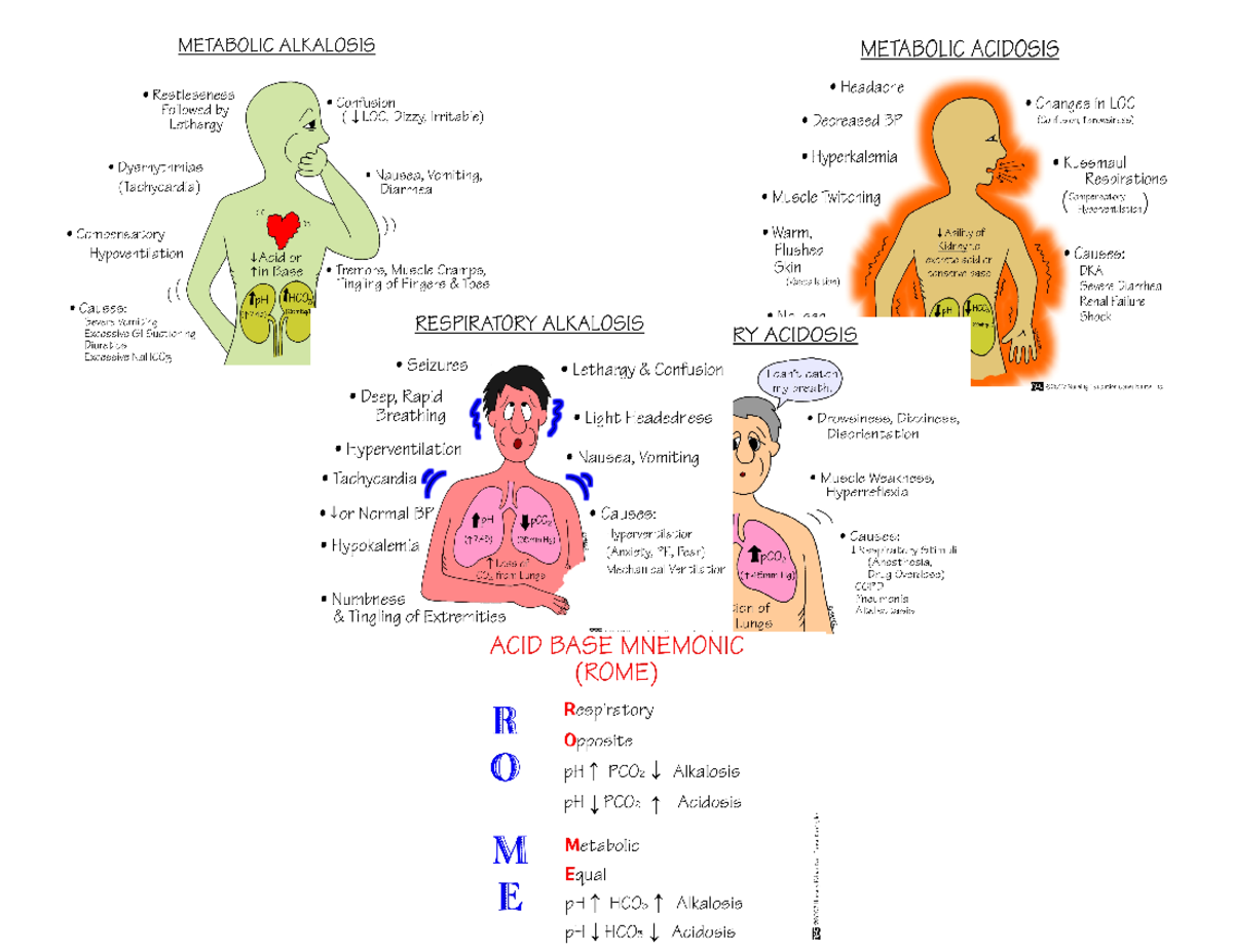 Acid Base Imbalance - ABGs interpretation and mnemonics to help solve ...