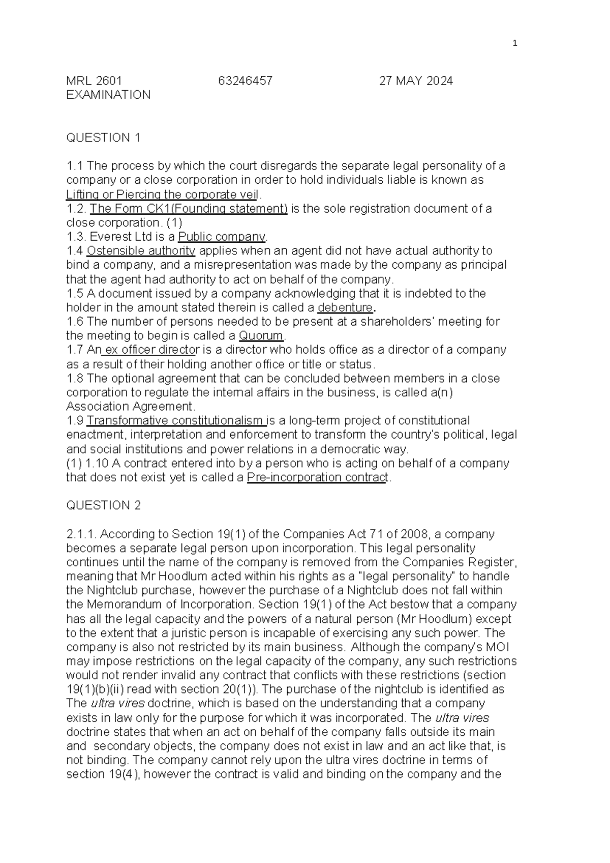 MRL 2601 63246457 - ASSIGNMENT - MRL 2601 63246457 27 MAY 2024 ...