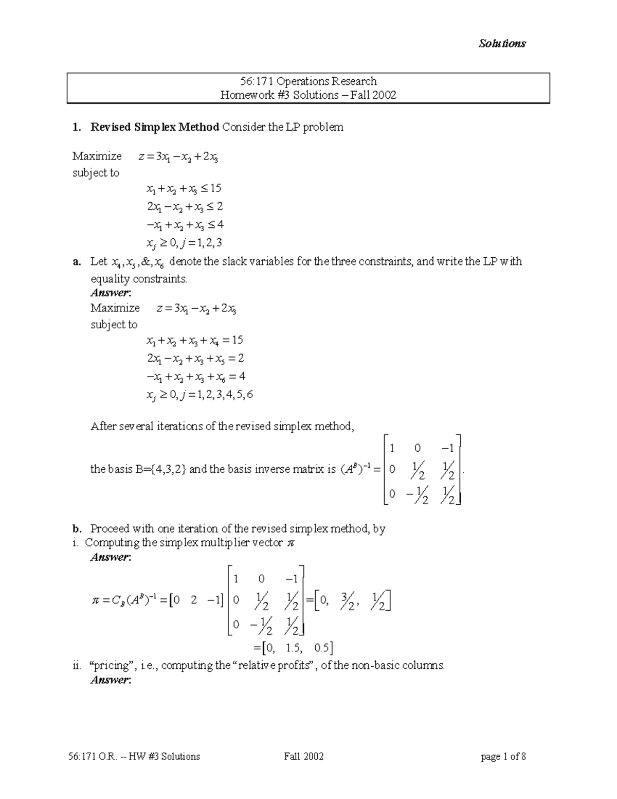 HW3 Soln F02 - Read and understand the topic/answer/note/summary/etc ...