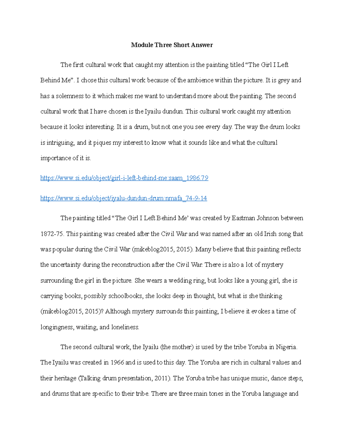 Module 3 short answer - assignment - Module Three Short Answer The ...