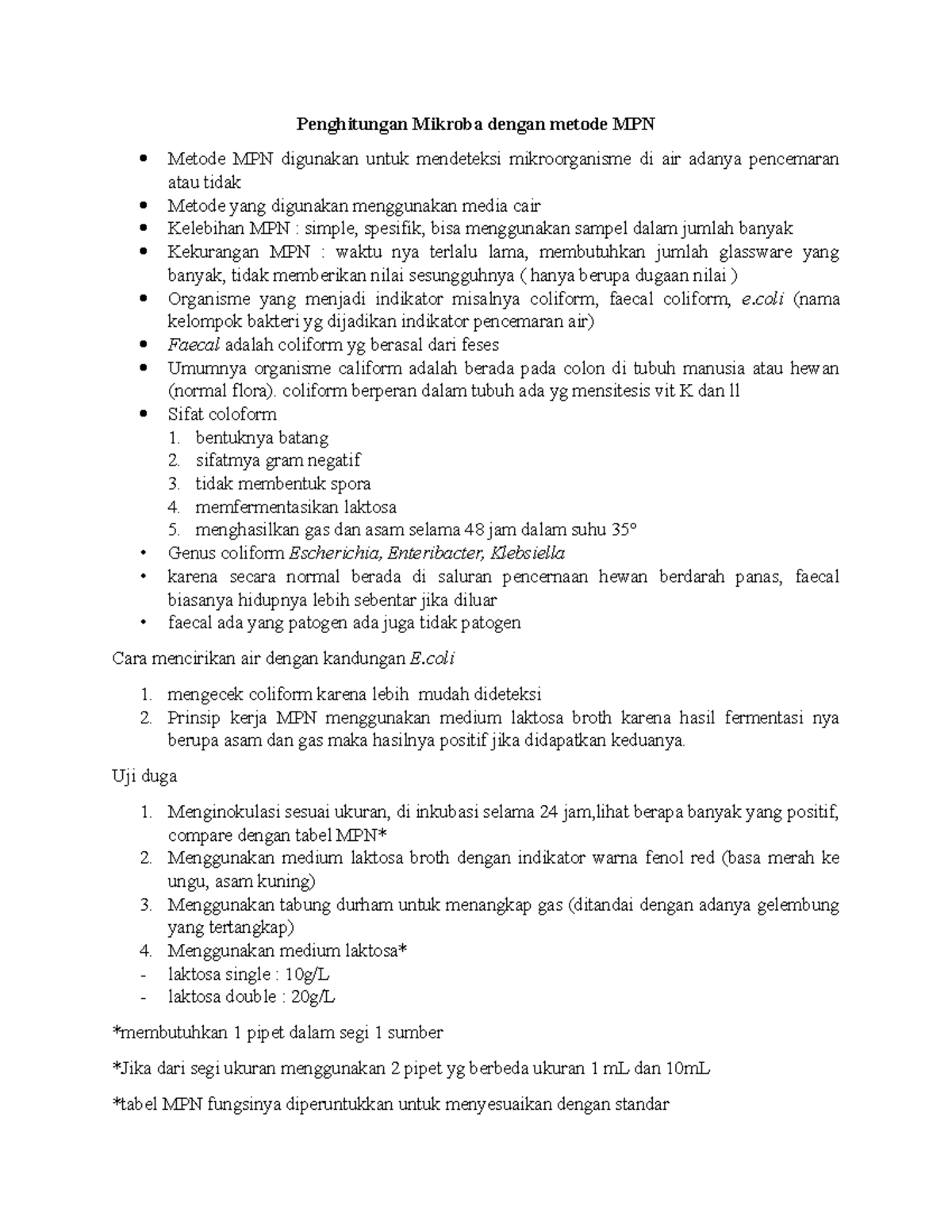 Mikrobiologi - Penghitungan Mikroba dengan metode MPN - Penghitungan Mikroba dengan metode MPN ...