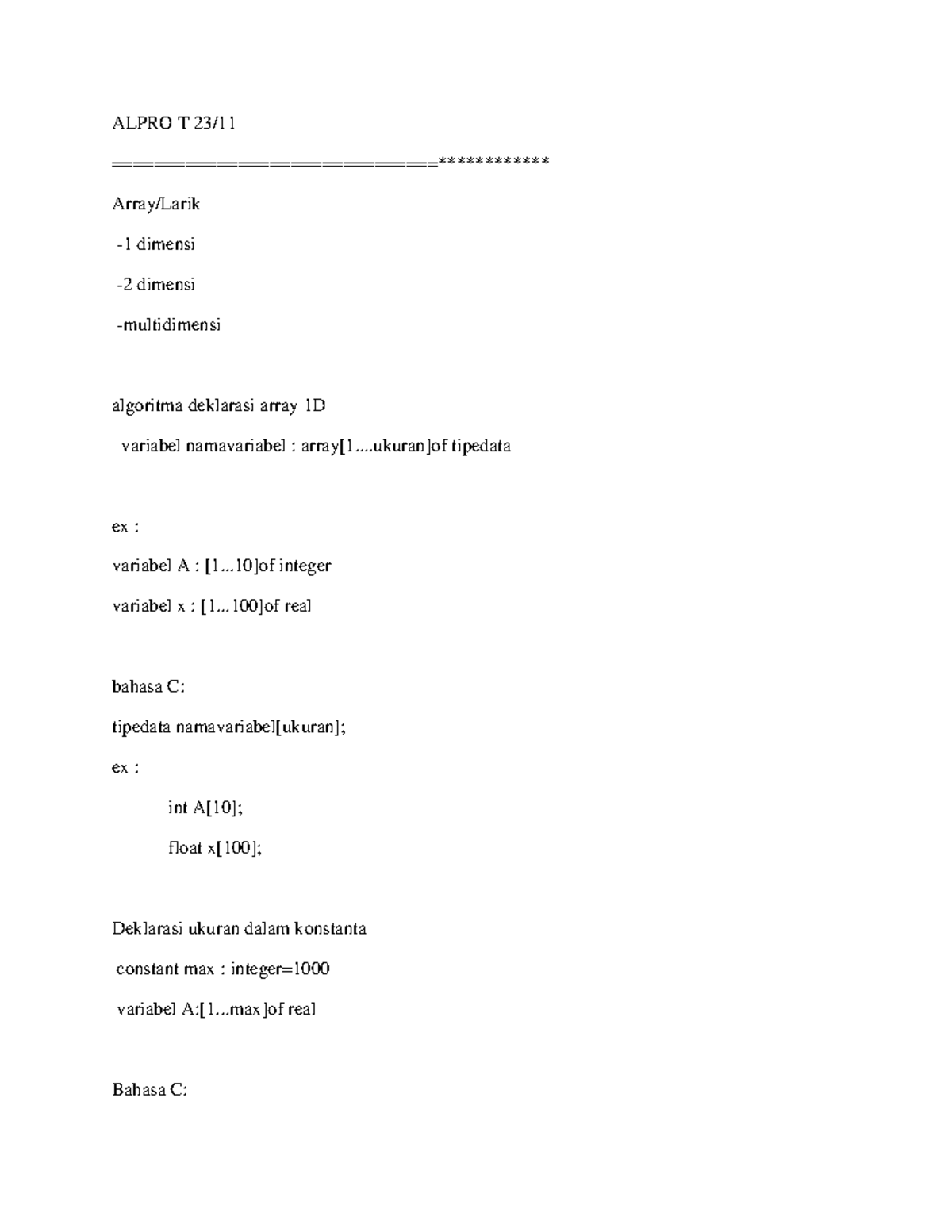 Array Larik Teori - ALPRO T 23 ...