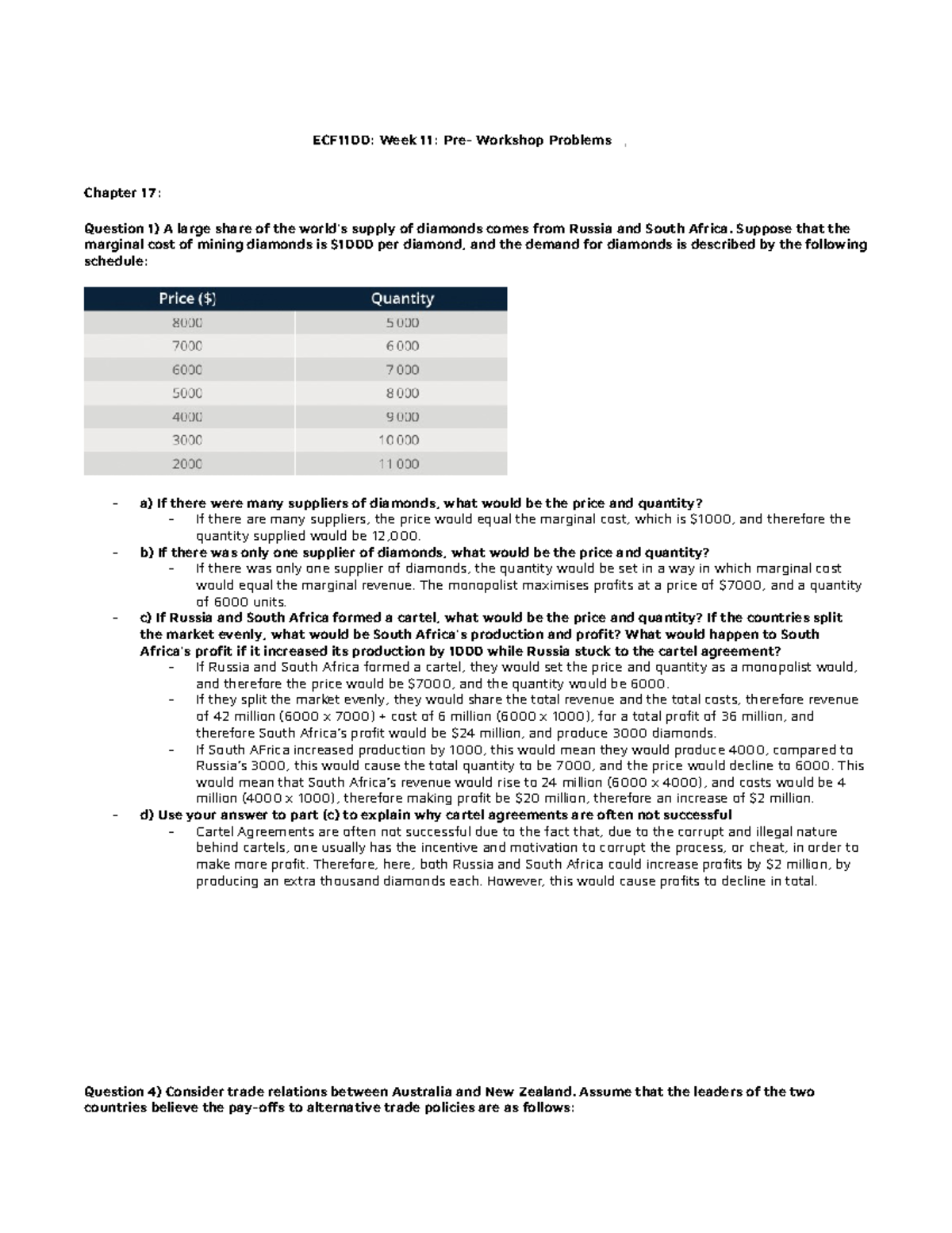 Week 12 - Week 12 Work - ECF1100: Week 11: Pre- Workshop Problems ...