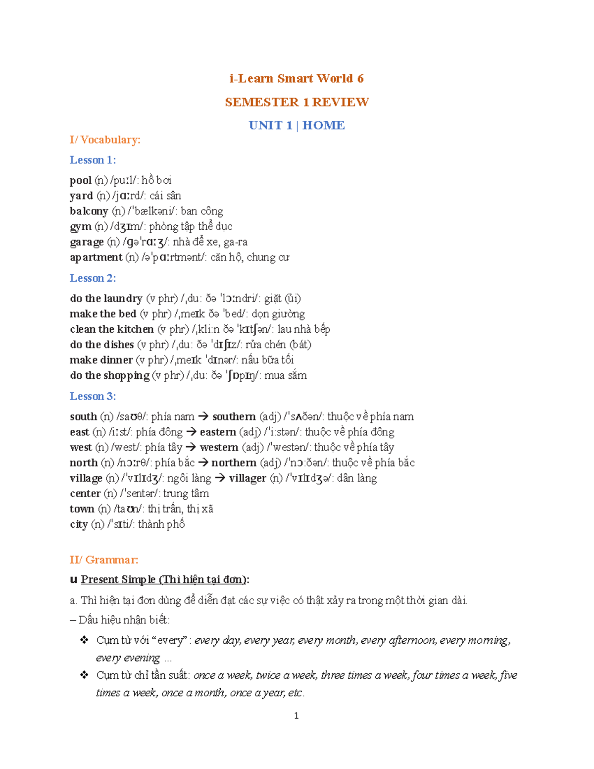 TA6 ISW - Semester 1 Review - i-Learn Smart World 6 SEMESTER 1 REVIEW ...