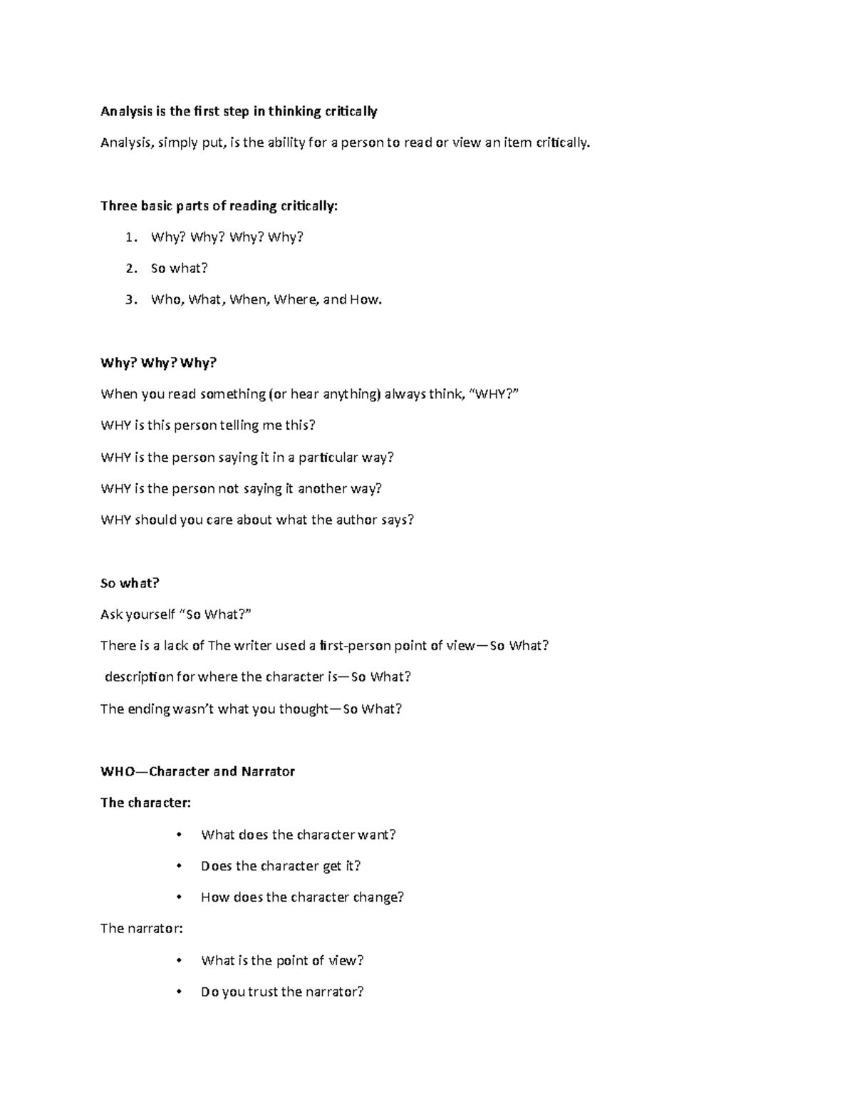 How to read fiction and think - Analysis is the first step in thinking ...