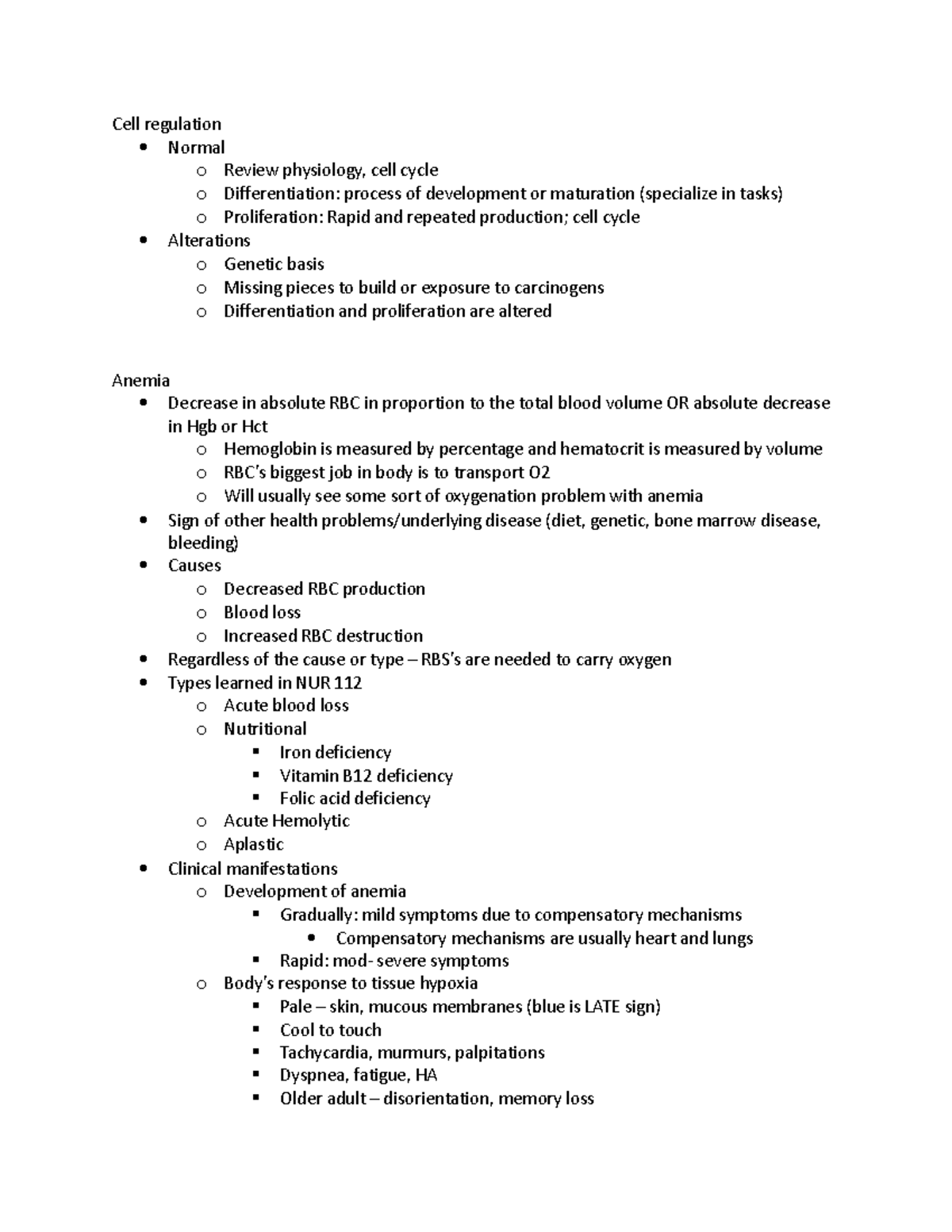Cell regulation - 112 lecture notes - Wake Tech - Studocu