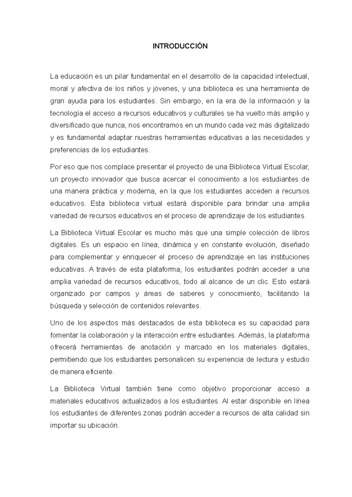 Documento (5) - .kfkfkfkf - INTRODUCCIÓN La educación es un pilar ...
