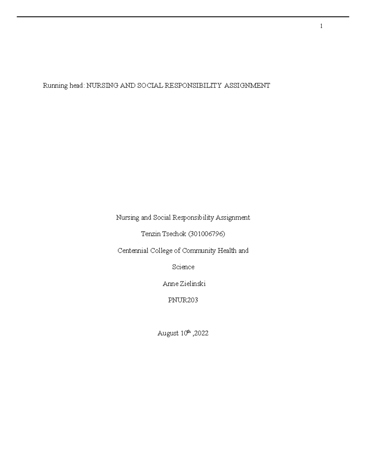 PPG assignment - population growth - 1 Running head: NURSING AND SOCIAL ...