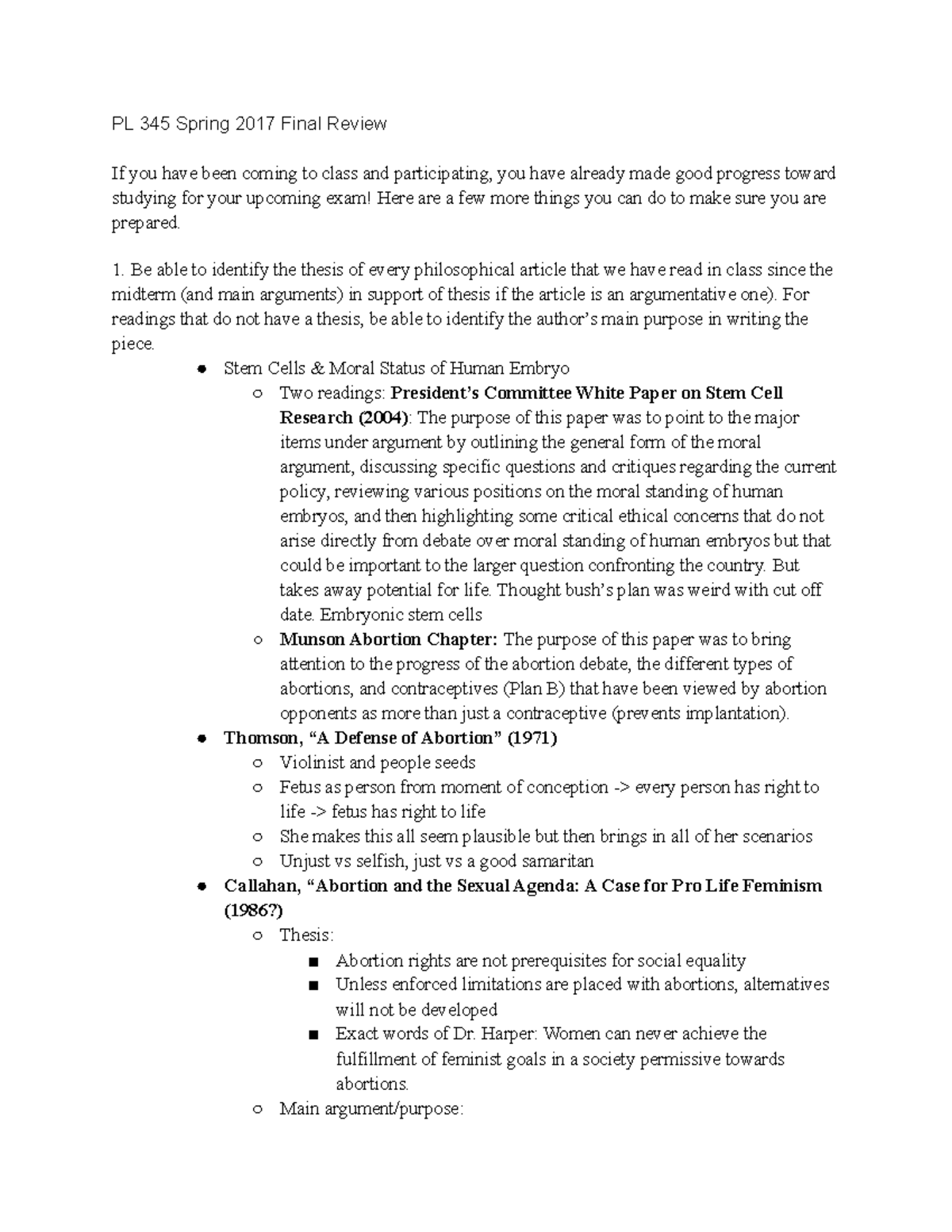 PL 345 Spring 2017 Final Review - Warning: TT: more functions defined than expected PL 345 ...