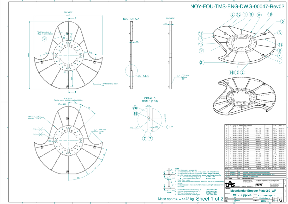 PLAN - Stopper Plates Design - Property of TMS, copyrights reserved ...