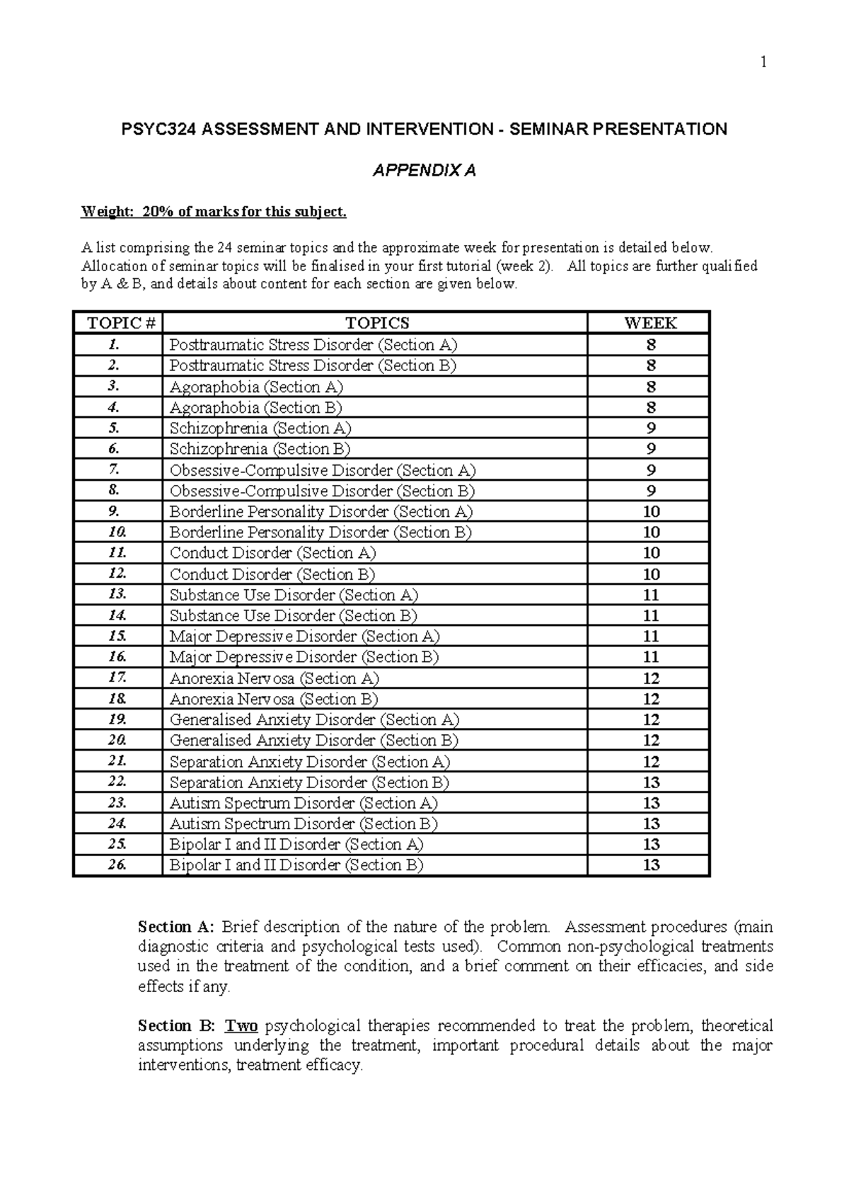 Appendix A PSYC324 - tutorial ppt topics - 1 PSYC324 ASSESSMENT AND ...
