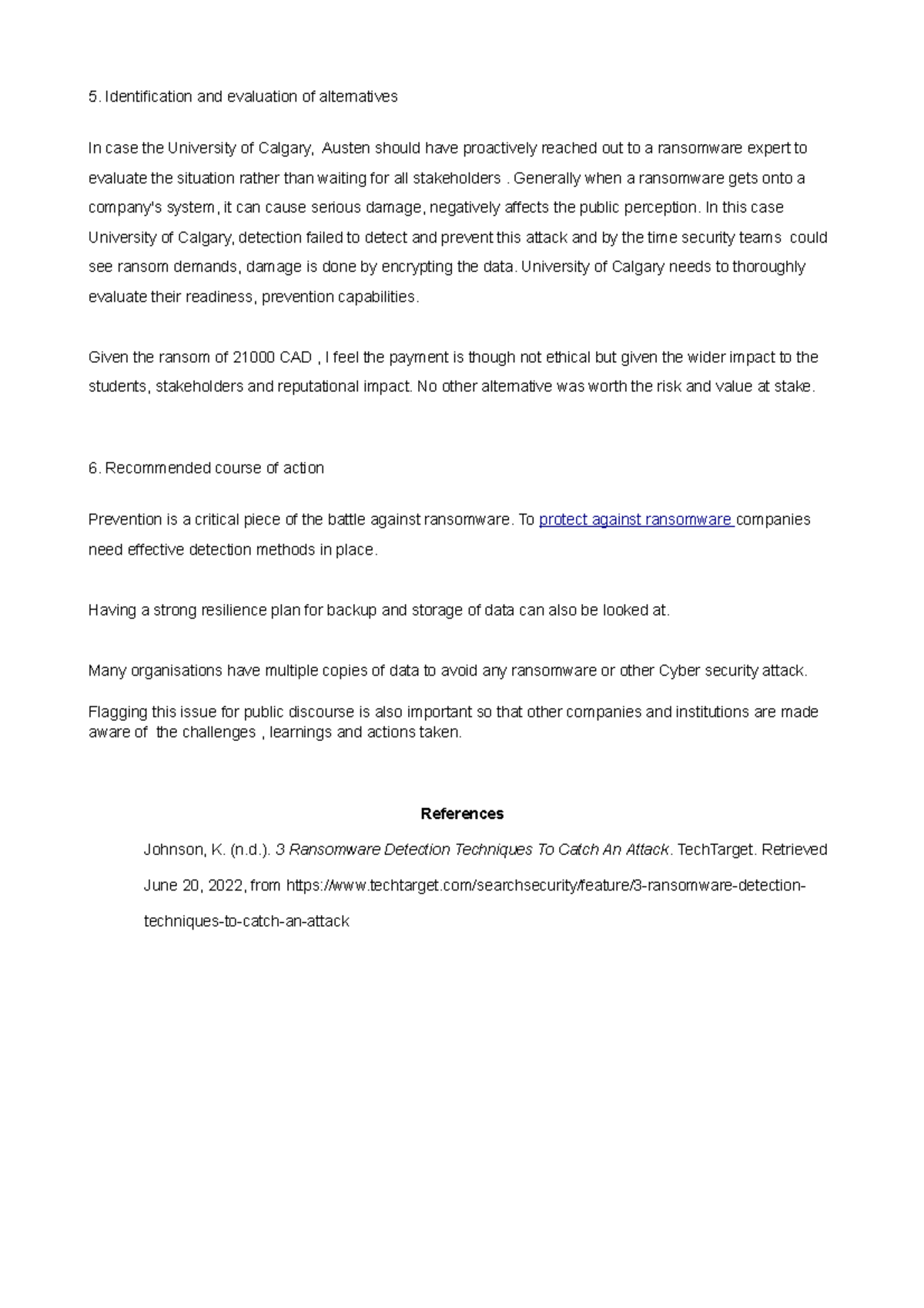 Ethics Group Case - Assignment - Identification and evaluation of ...