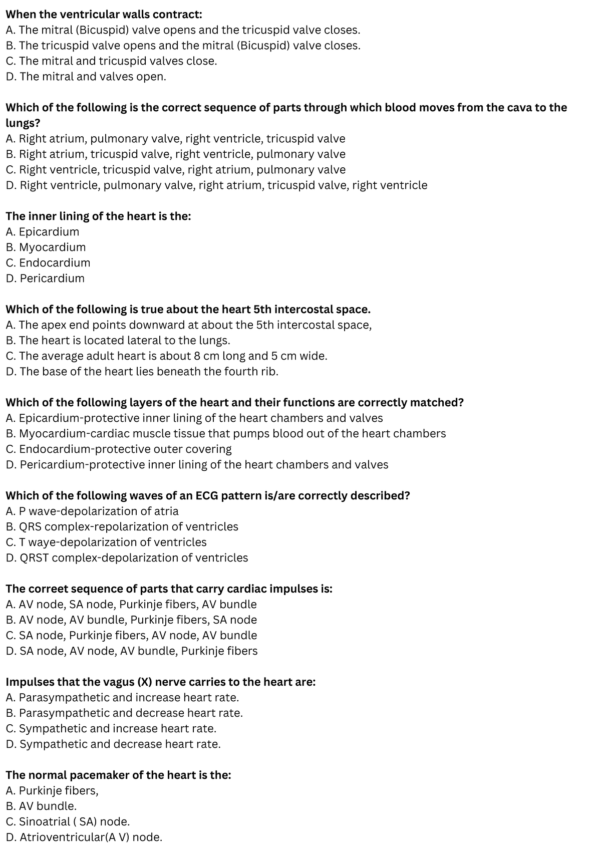 Human Anatomy & Physiology - When the ventricular walls contract: A ...