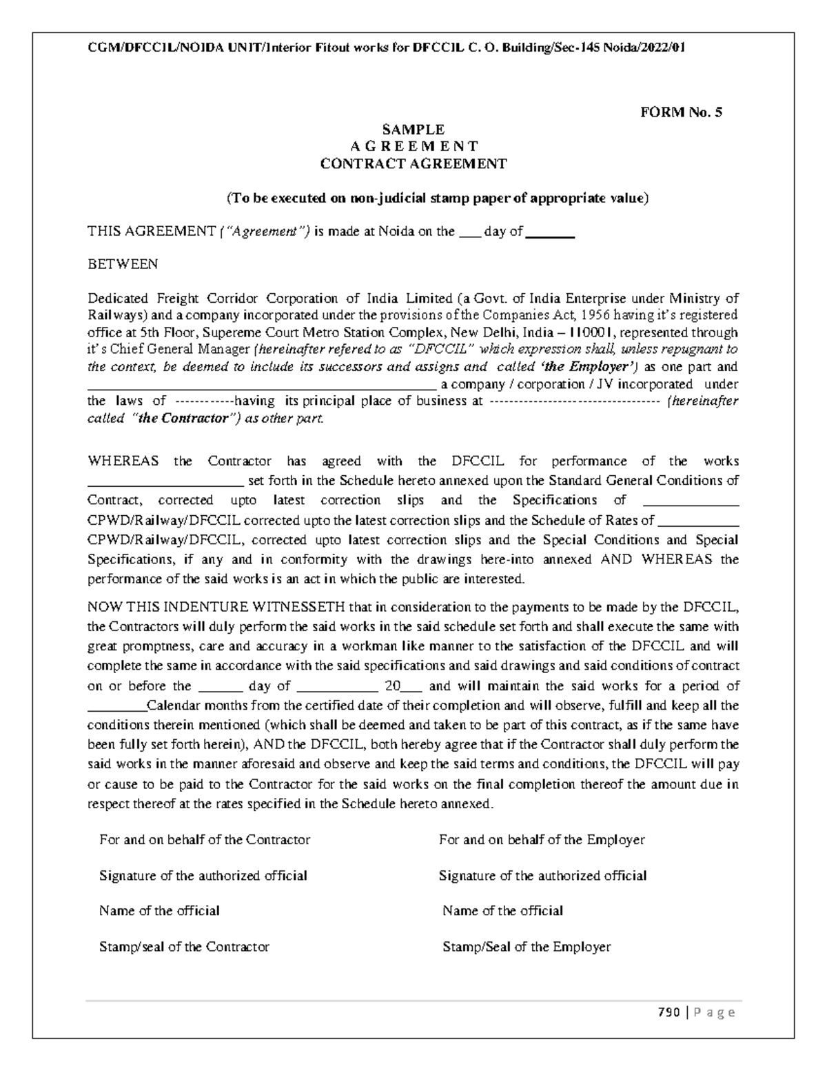 7 Other Forms 539U - Fuck - FORM No. 5 SAMPLE A G R E E M E N T ...