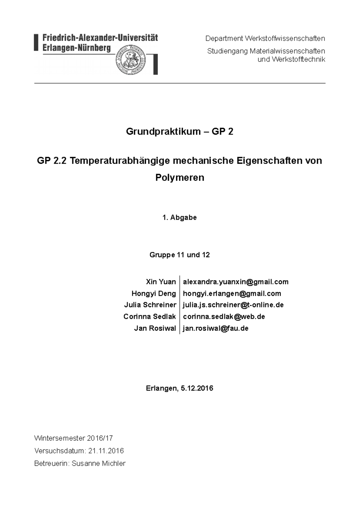 Protokoll von GP2.2 - Warning: TT: undefined function: 32 Department Werkstoffwissenschaften ...