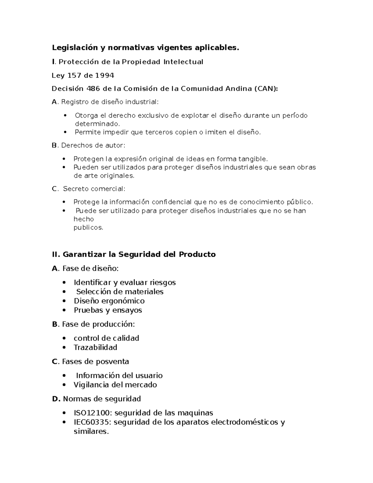 Legislación y normativas vigentes aplicables - I. Protección de la ...