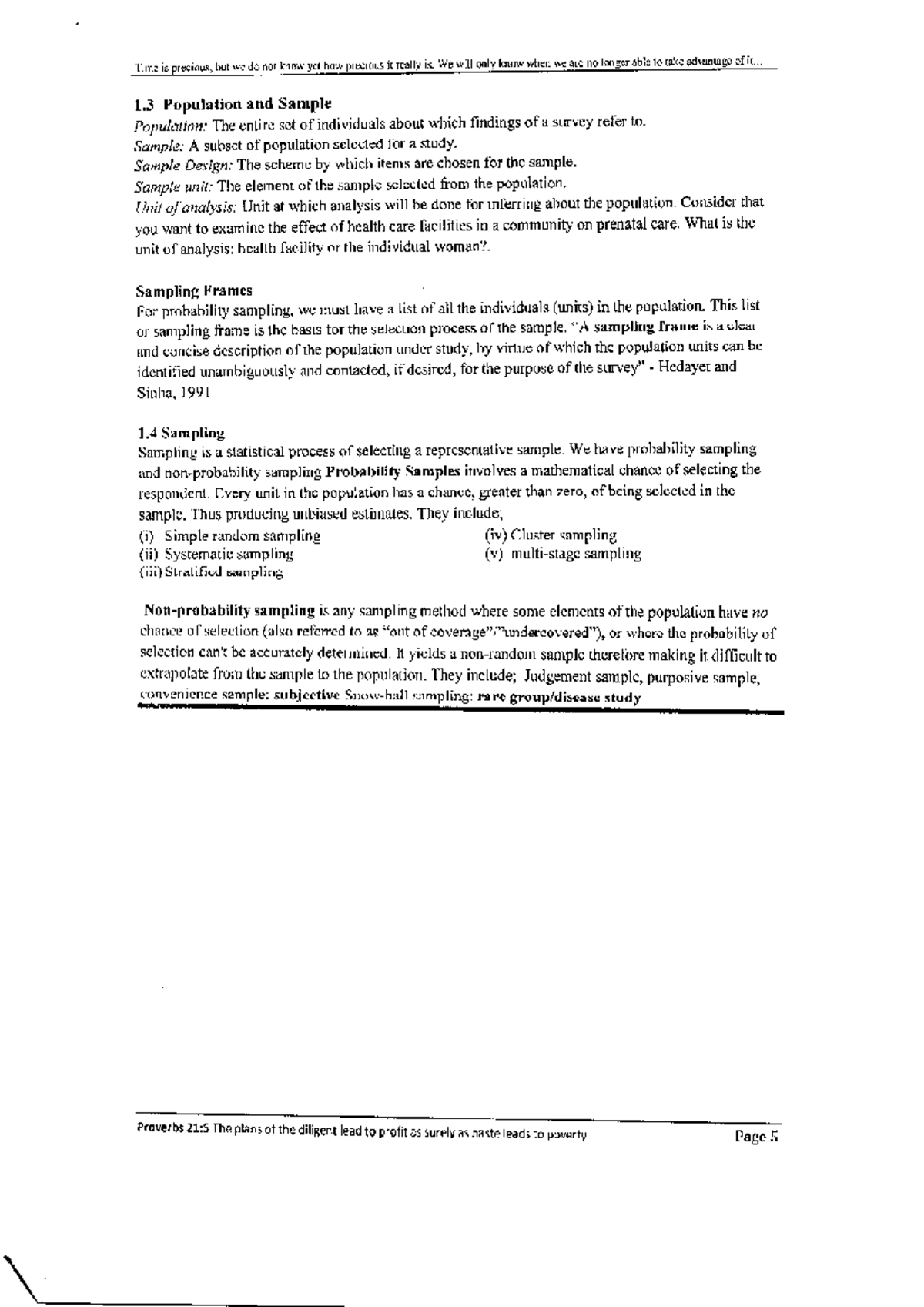 Population Sampling Surveys - Probability ans statistics2 - Studocu