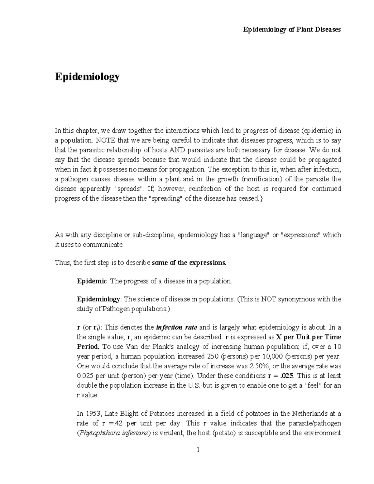 Chapter 7. EPIDEMIOLOGY - Epidemiology In this chapter, we draw ...