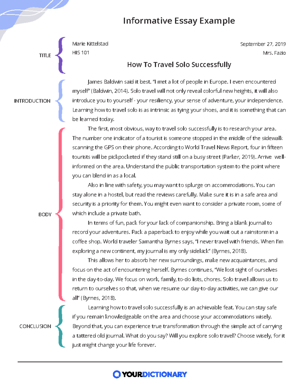 Example-Informative-Essay - Informative Essay Example How To Travel ...