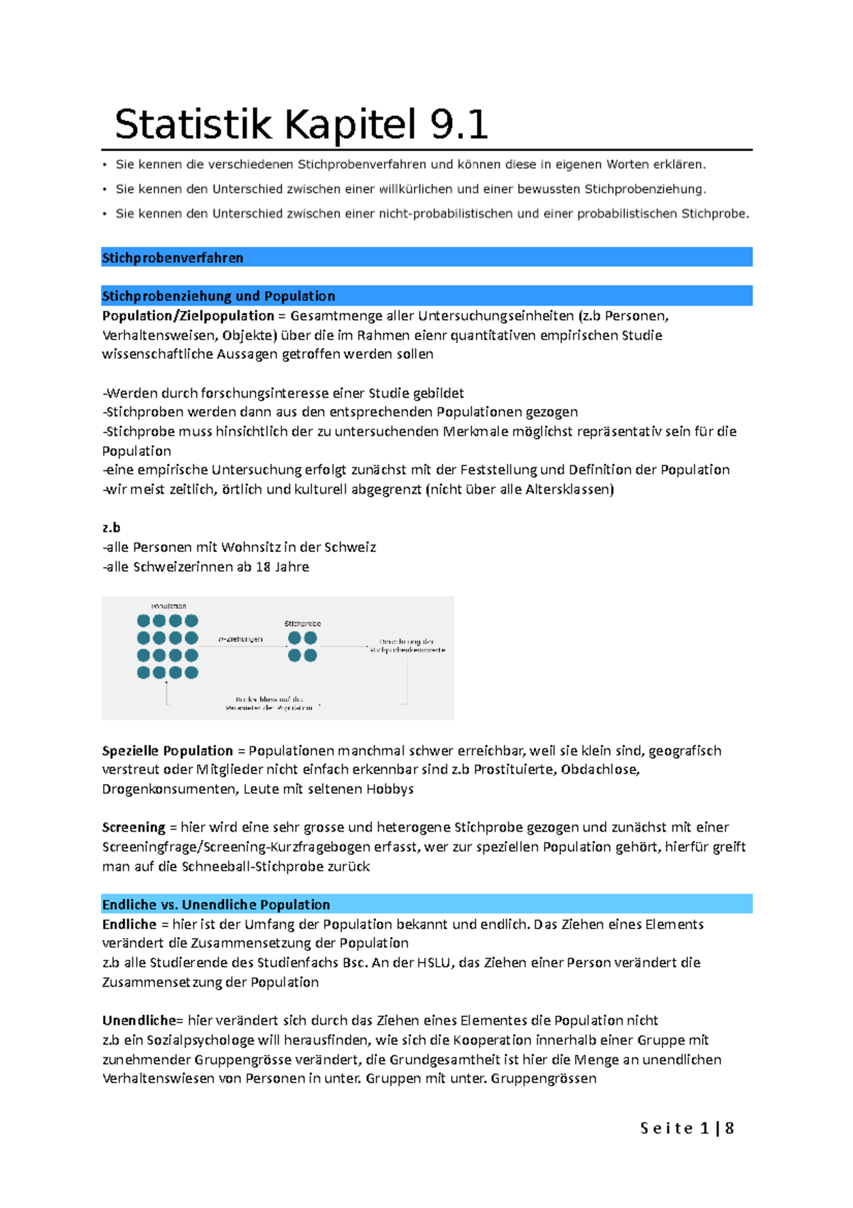 Statistik Kapitel 9 - Stichprobenverfahren Stichprobenziehung und ...