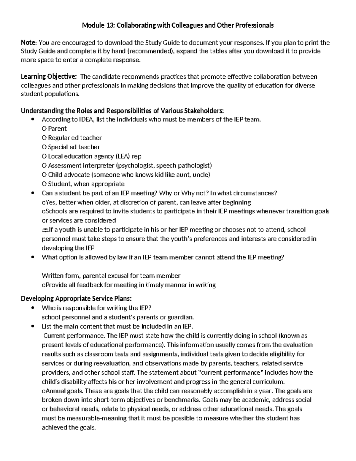 D096 d169 m13 study guide - Module 13: Collaborating with Colleagues ...