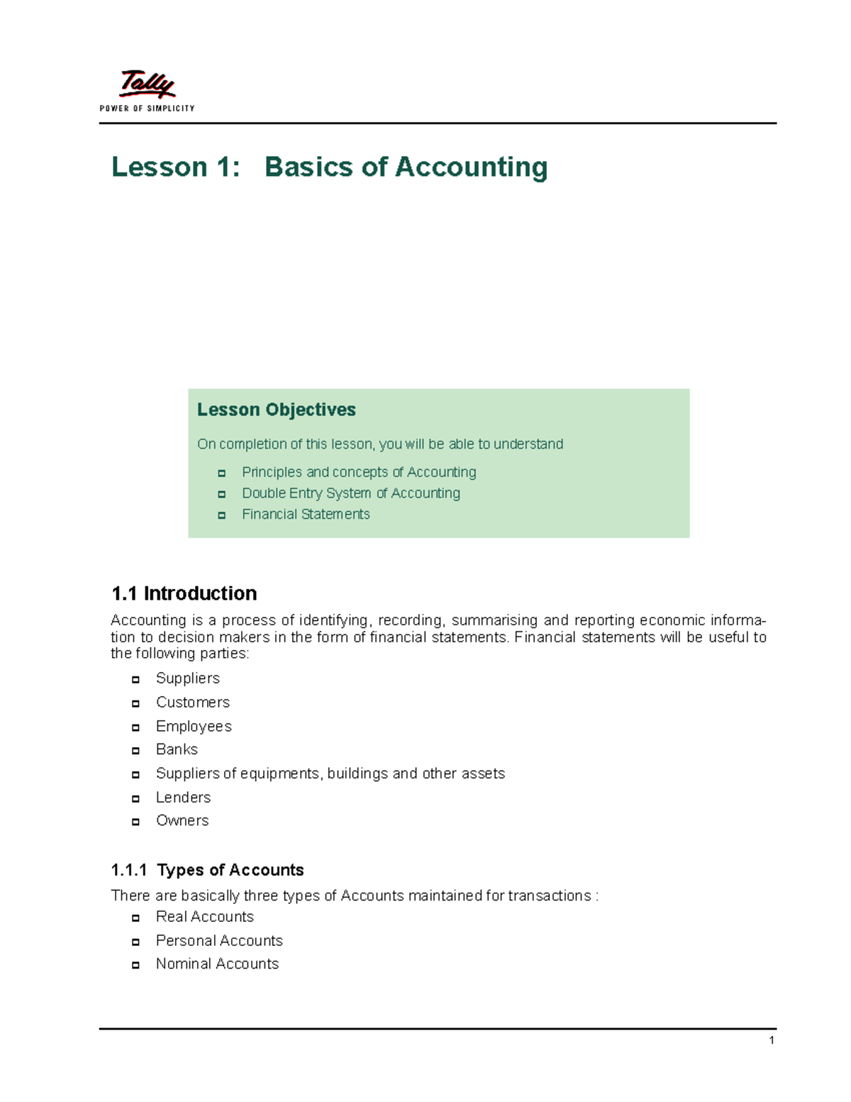 01 Basics of Accountingv hjvhgv sdfdsafdsfdsfasdf - Lesson 1: Basics of ...