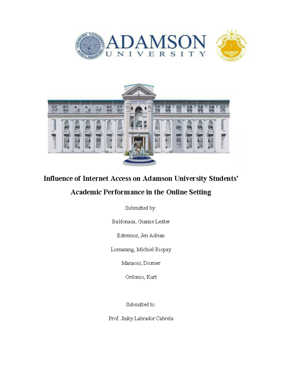 Action-research- Group 7 Final - Influence of Internet Access on ...