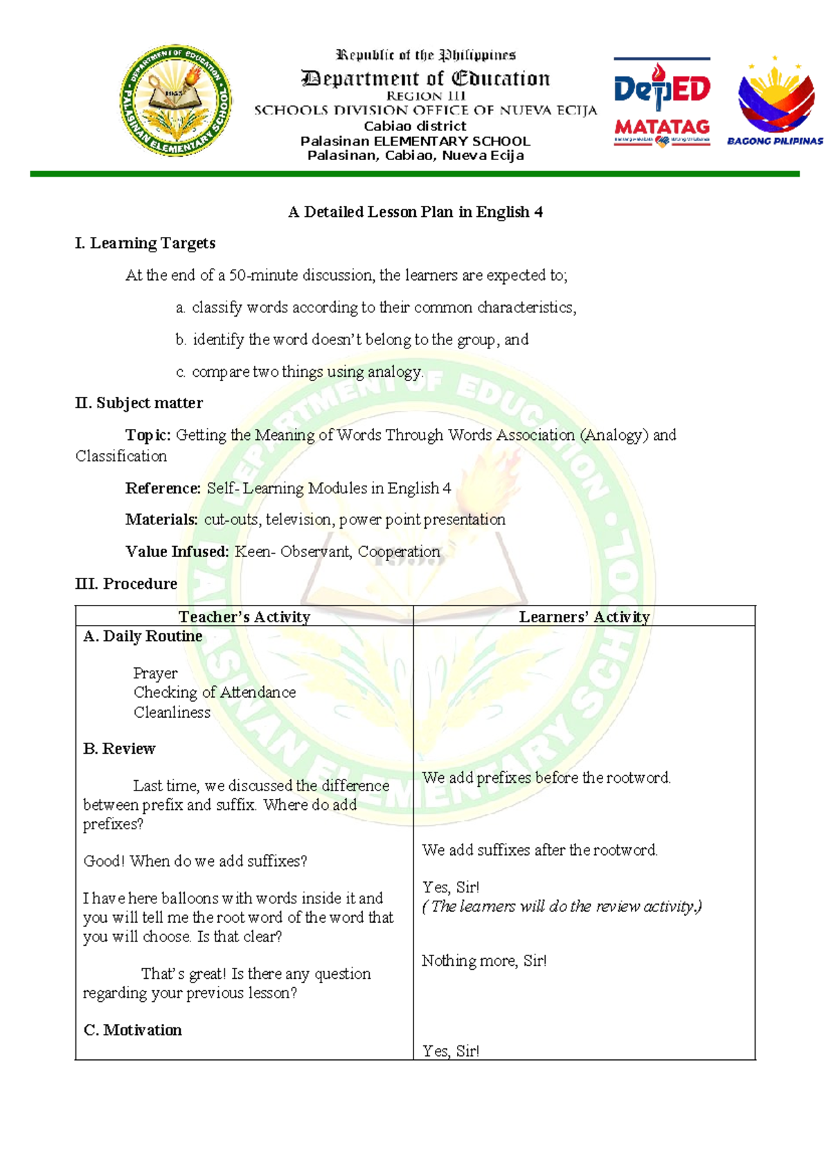 COT-1-A-Detailed-Lesson-Plan-in- English-4.docx · version 1 - Cabiao ...