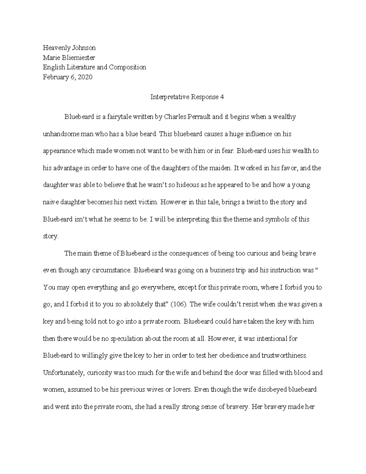 Heavenly Johnson Interpretative Responsive 4 Blue Beard - Heavenly ...