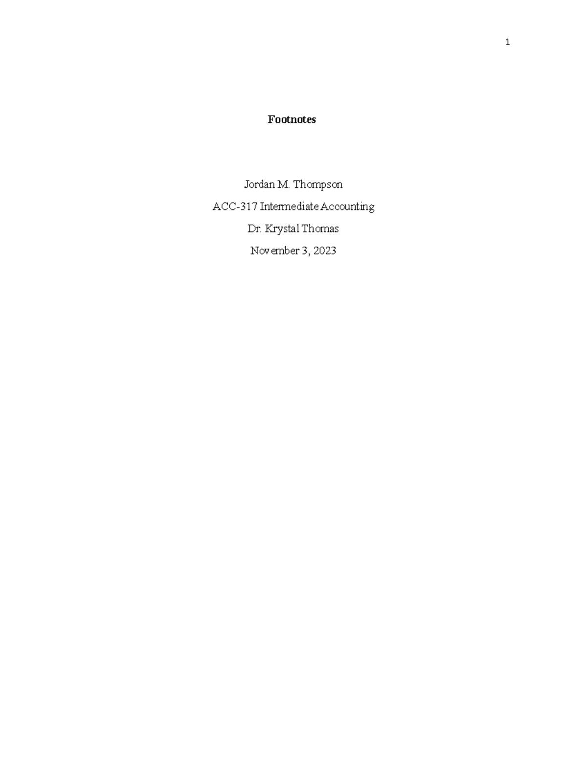 2-2 Project Proposal - .... - 1 Footnotes Jordan M. Thompson ACC-317 ...