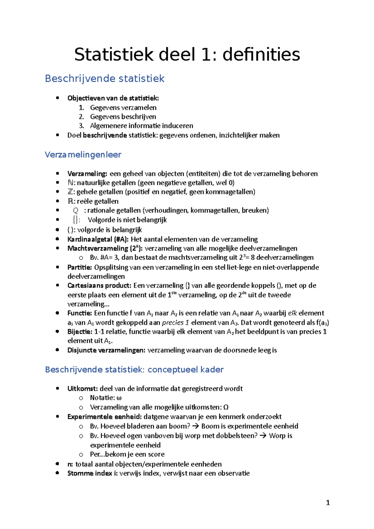 Statistiek deel 1-Definities - Statistiek deel 1: definities ...
