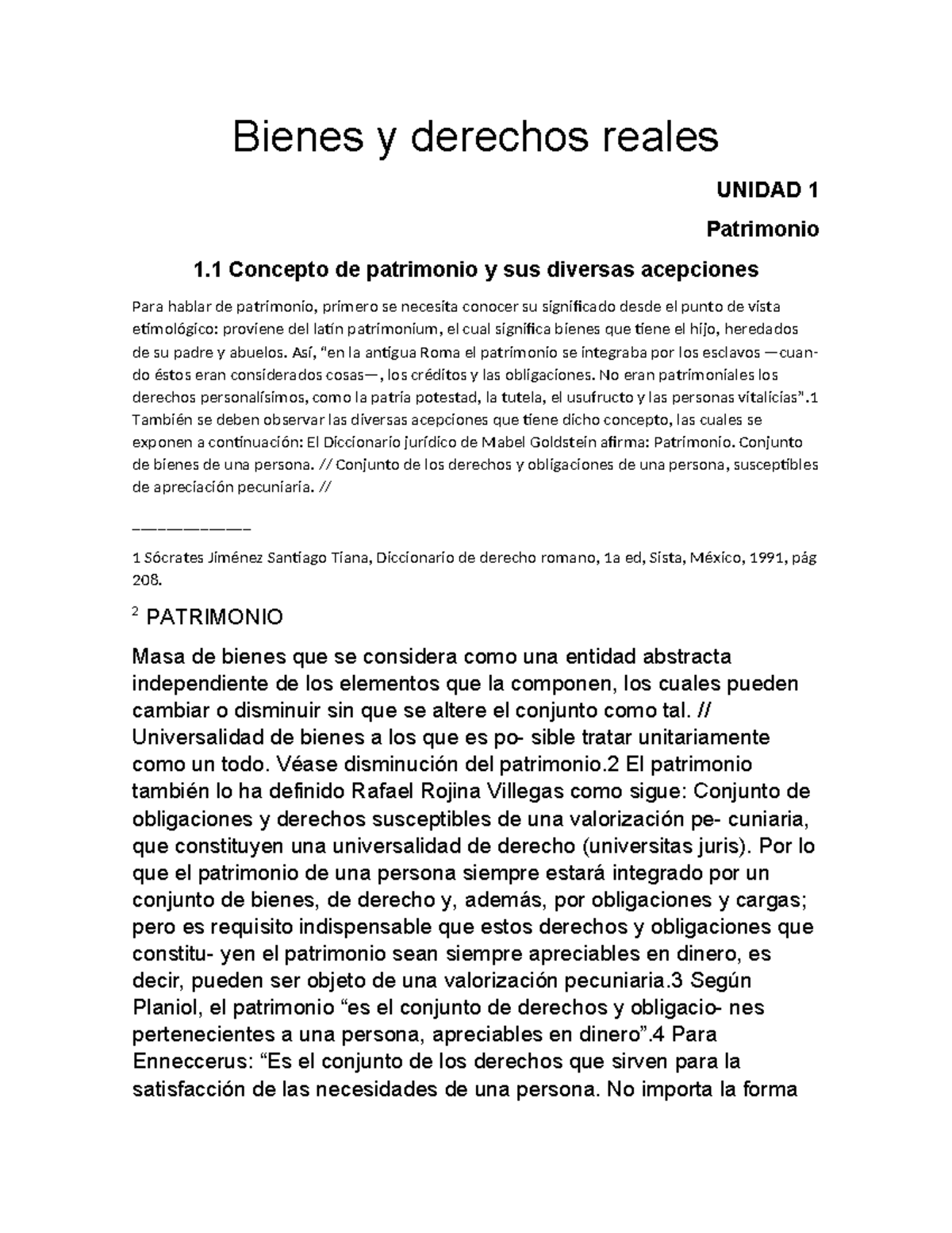 Bienes y derechos reales - Bienes y derechos reales UNIDAD 1 Patrimonio 1 Concepto de patrimonio ...