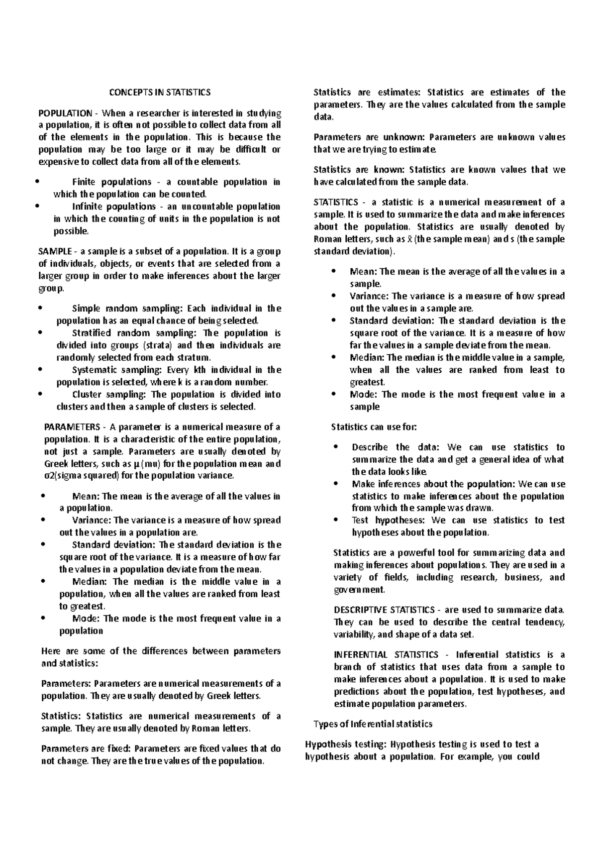 Statistics-prelim - SOCIAL WORK STATSTICS - CONCEPTS IN STATISTICS ...