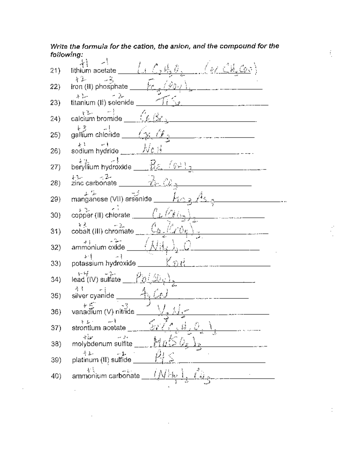 Formula WSs - General names from equations - CHEM 101 - Illinois - Studocu