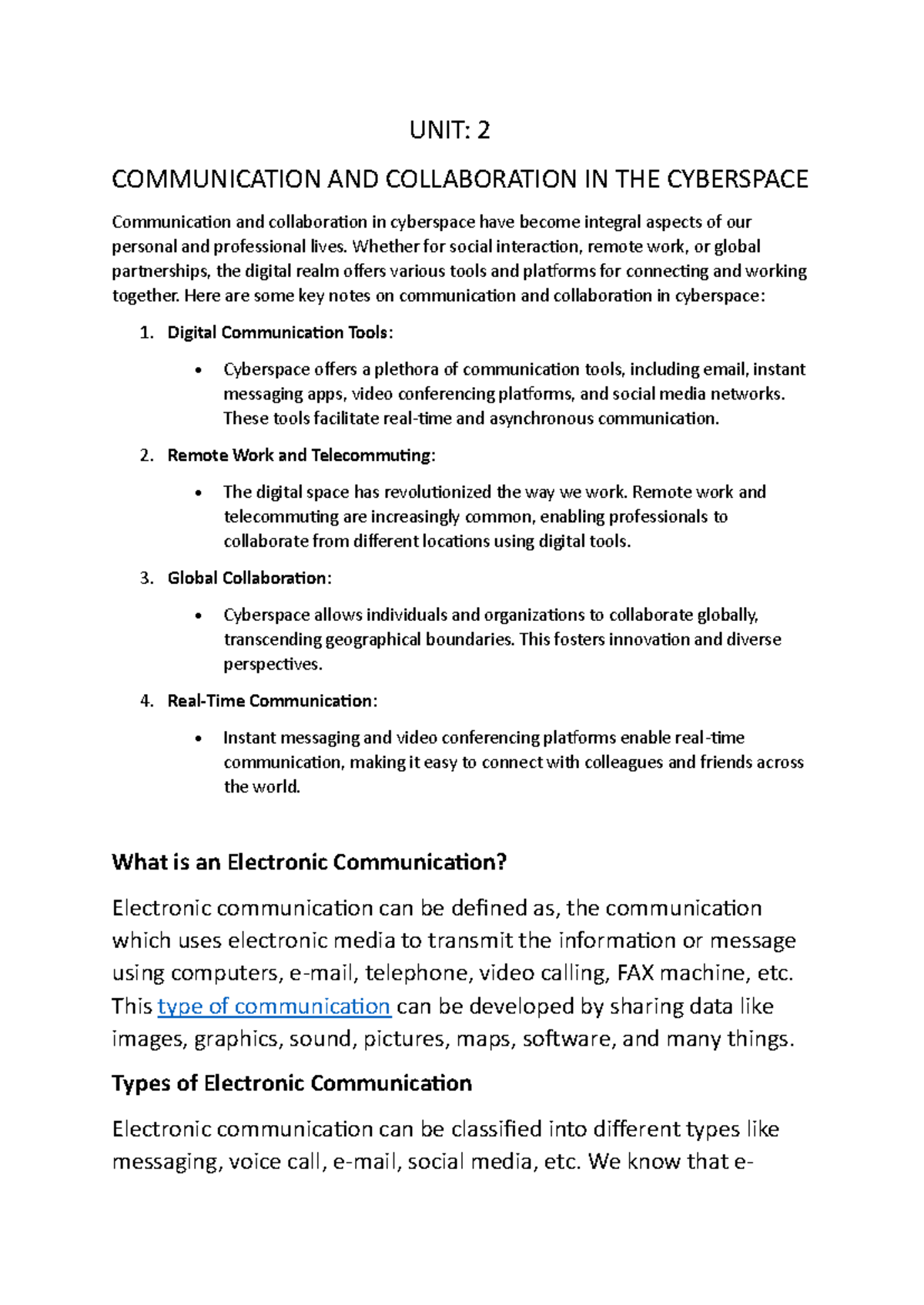 De unit 2 - Summary Vac Digital Empowerment - UNIT: 2 COMMUNICATION AND ...