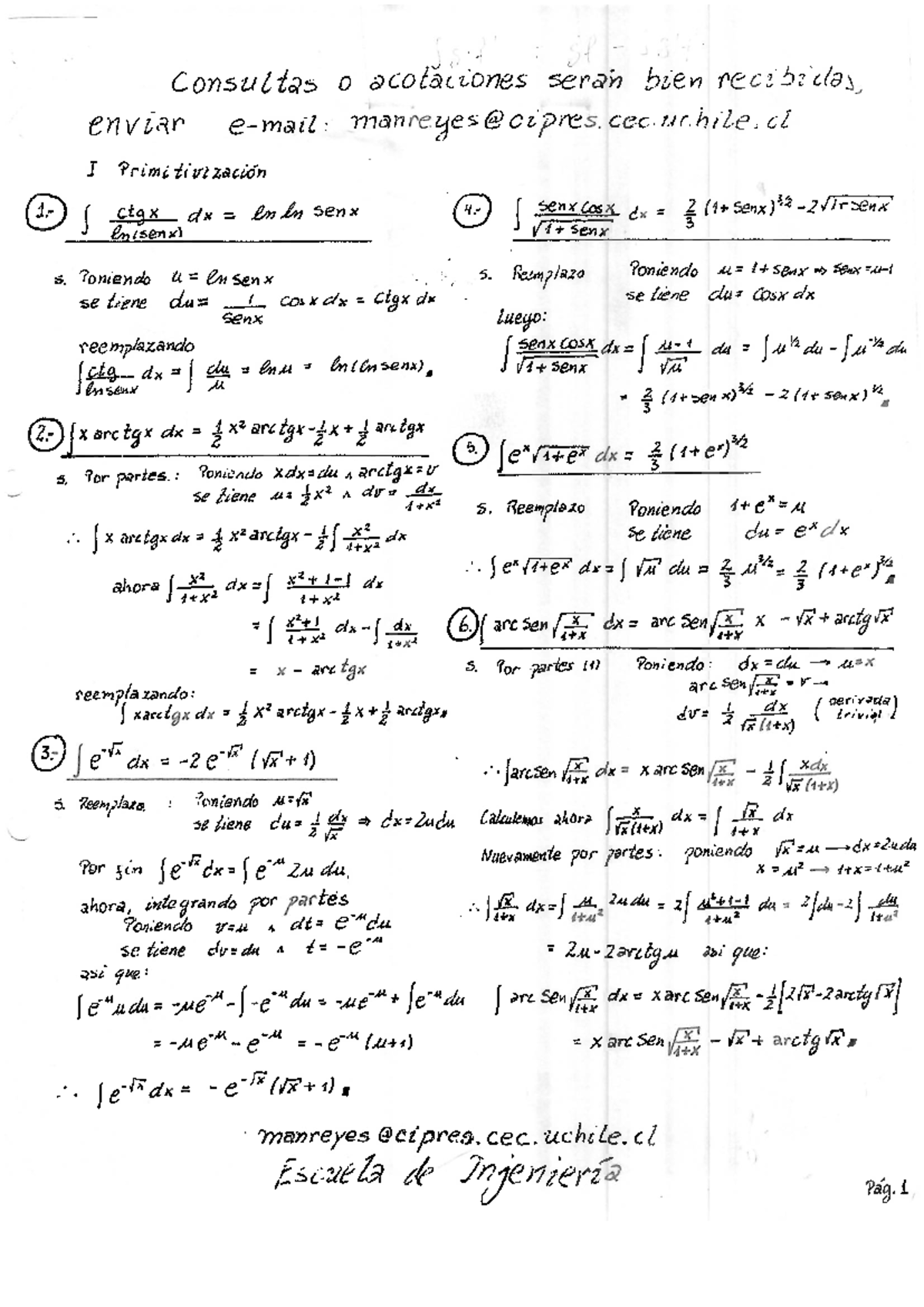Guías cálcuclo manuel reyes - Consuligs o acolaccones seran bien recrdz ...