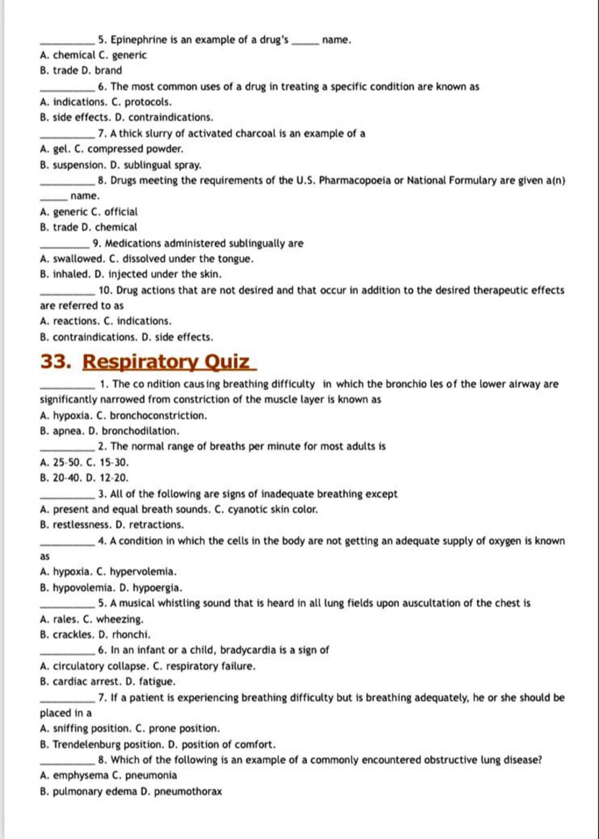 36 Respiratory quiz - The most frequently asked questions in the exam ...