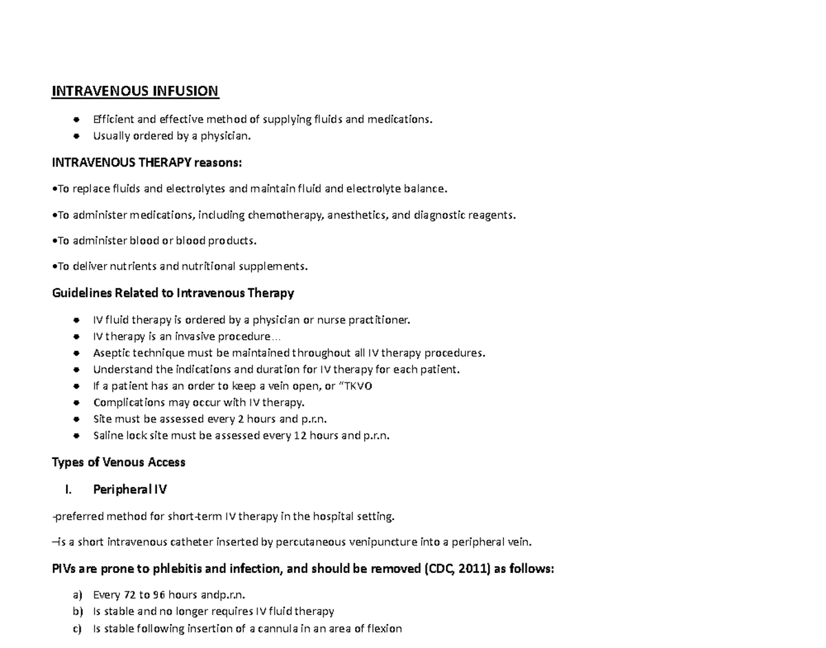 Intravenous Infusion - INTRAVENOUS INFUSION Efficient and effective ...