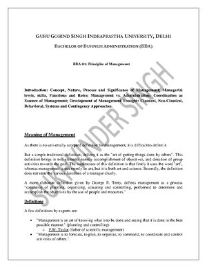 MOB-notes - Management and Organisational behaviour - LECTURE NOTES ON ...