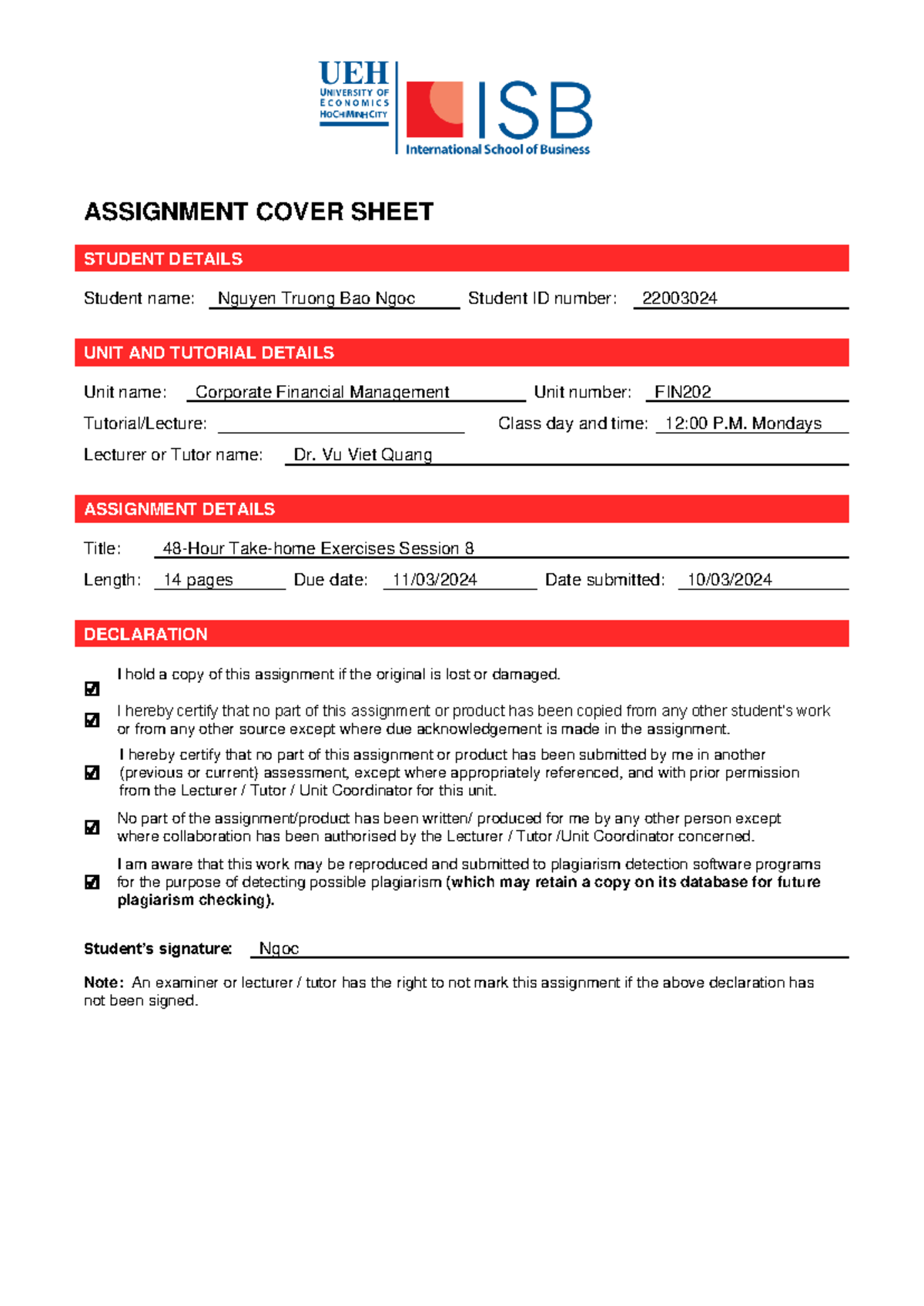 48-Hour Take-home Exercises Session 8 CFM-T22324 PWB-1 Nguyen Truong ...